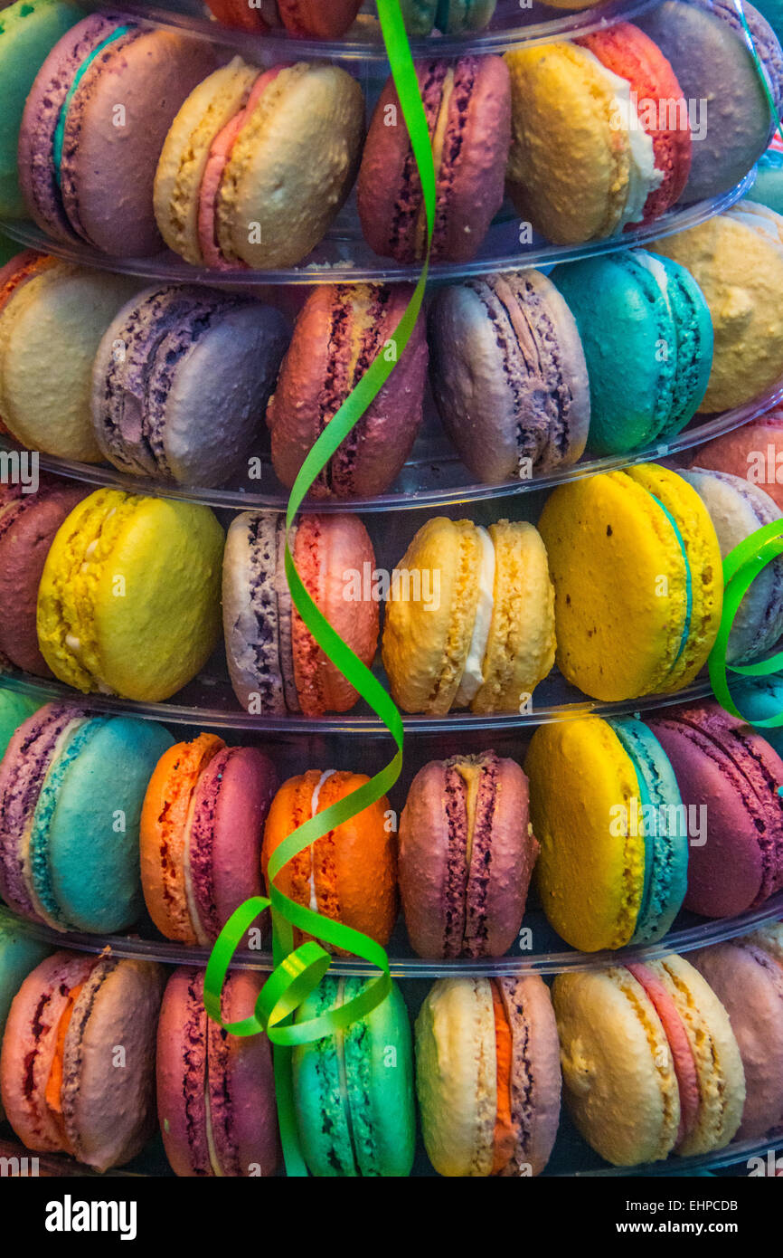 Colourful stack of macaroons Stock Photo - Alamy