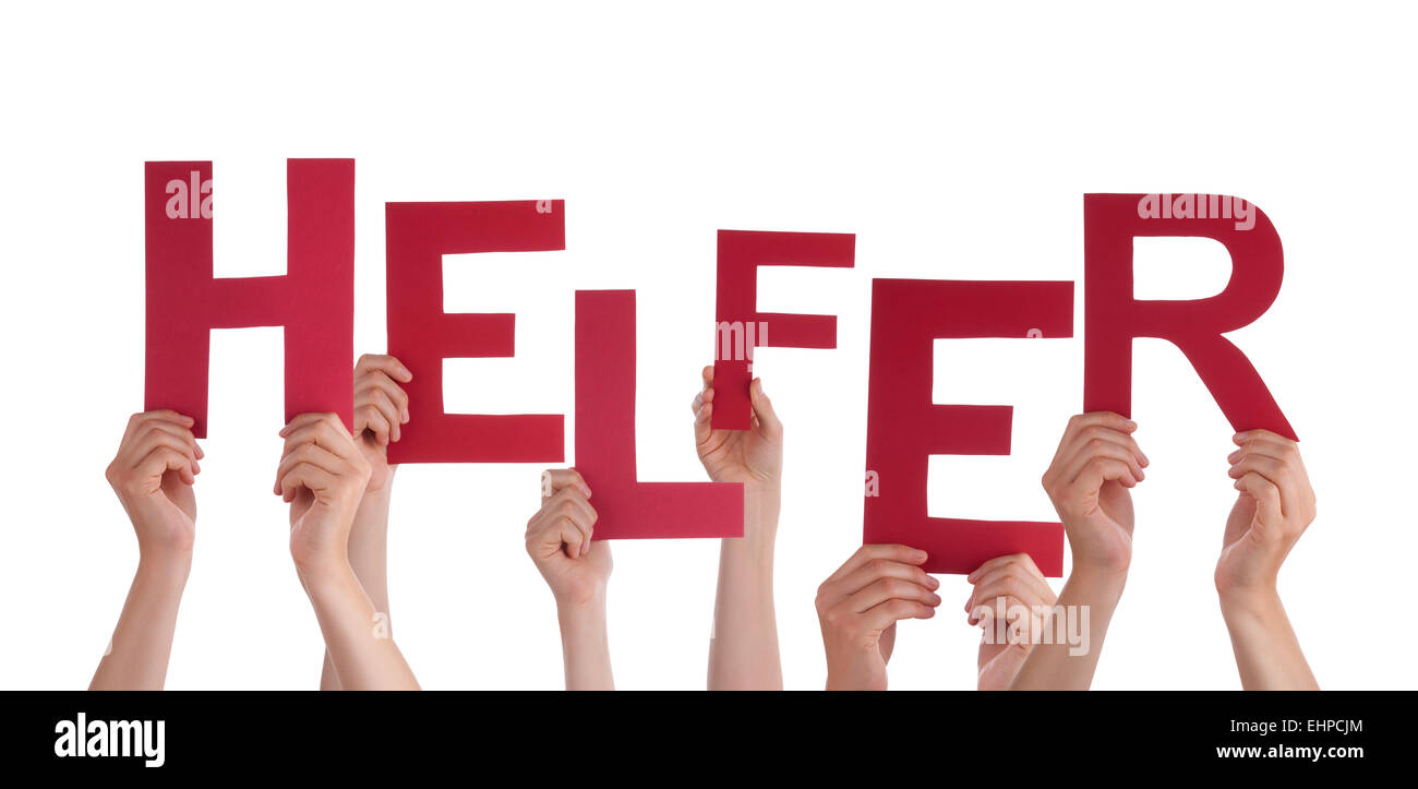 Many Caucasian People And Hands Holding Red Letters Or Characters ...