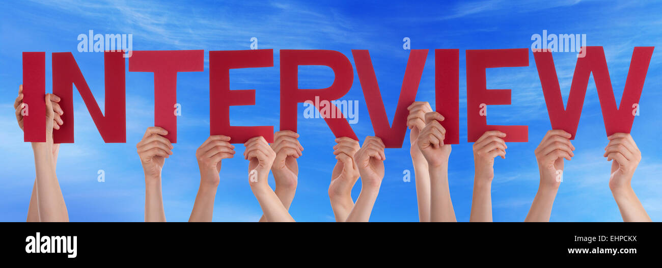 Many Caucasian People And Hands Holding Red Straight Letters Or ...