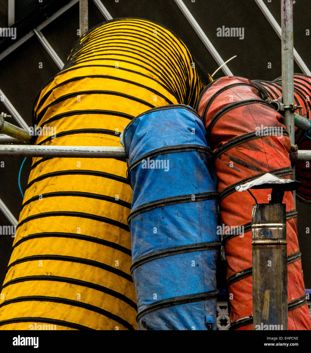 Large colourful ventilation tubes Stock Photo - Alamy