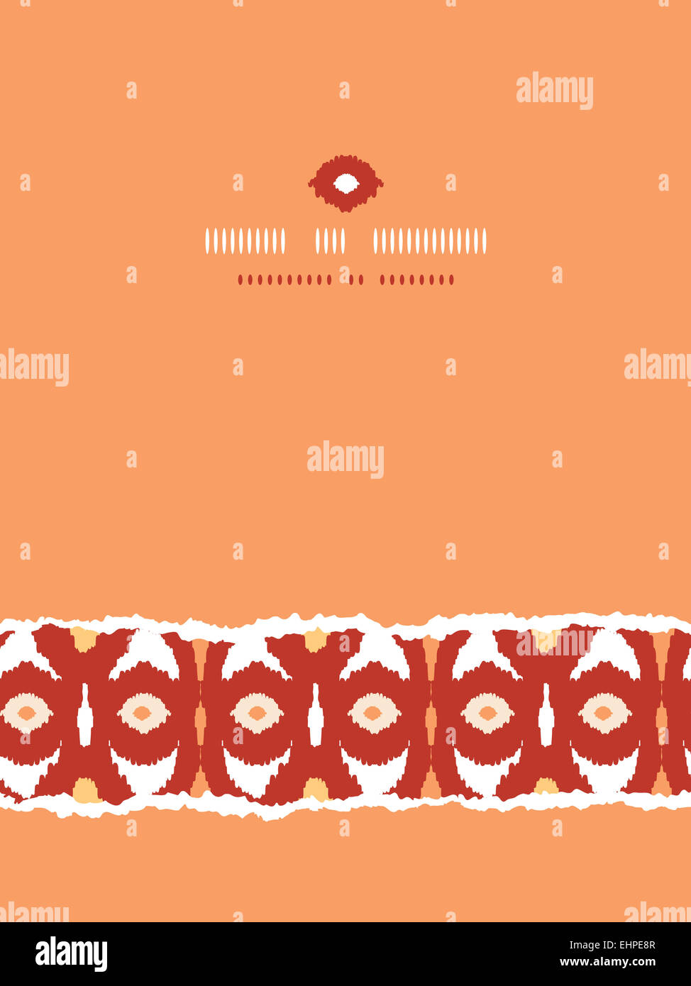 Red and gold ikat geometric frame vertical torn seamless pattern background Stock Photo - Alamy