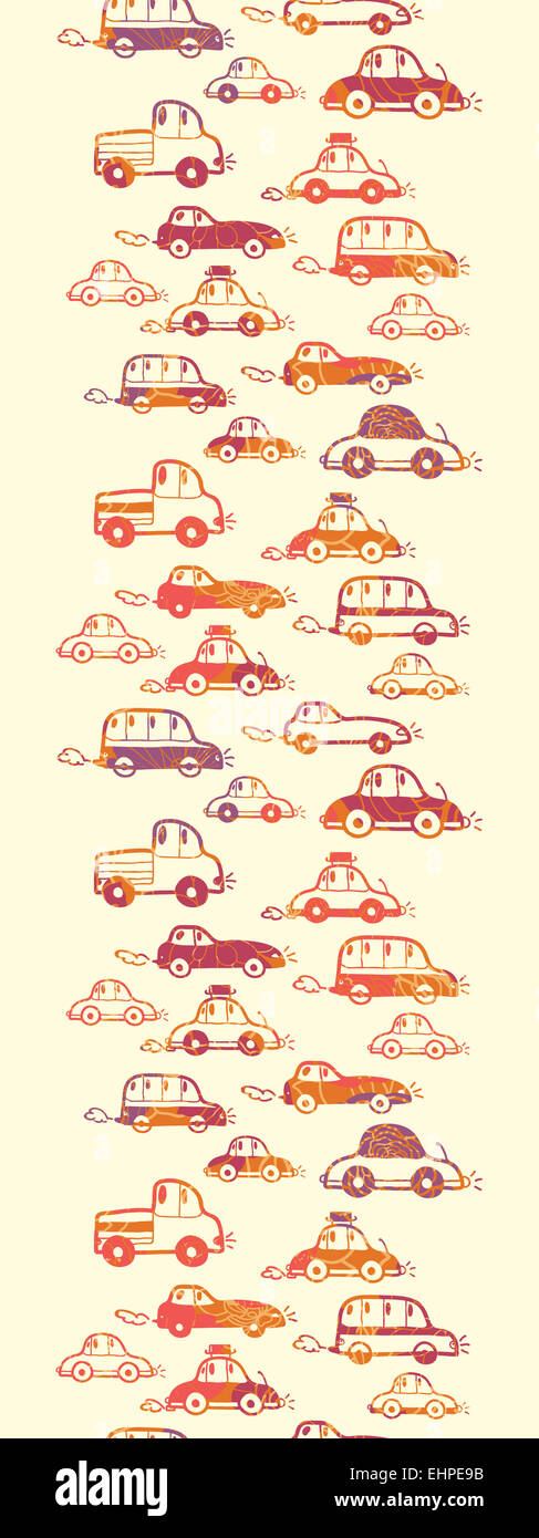 Vibrant cars vertical seamless pattern background border Stock Photo ...