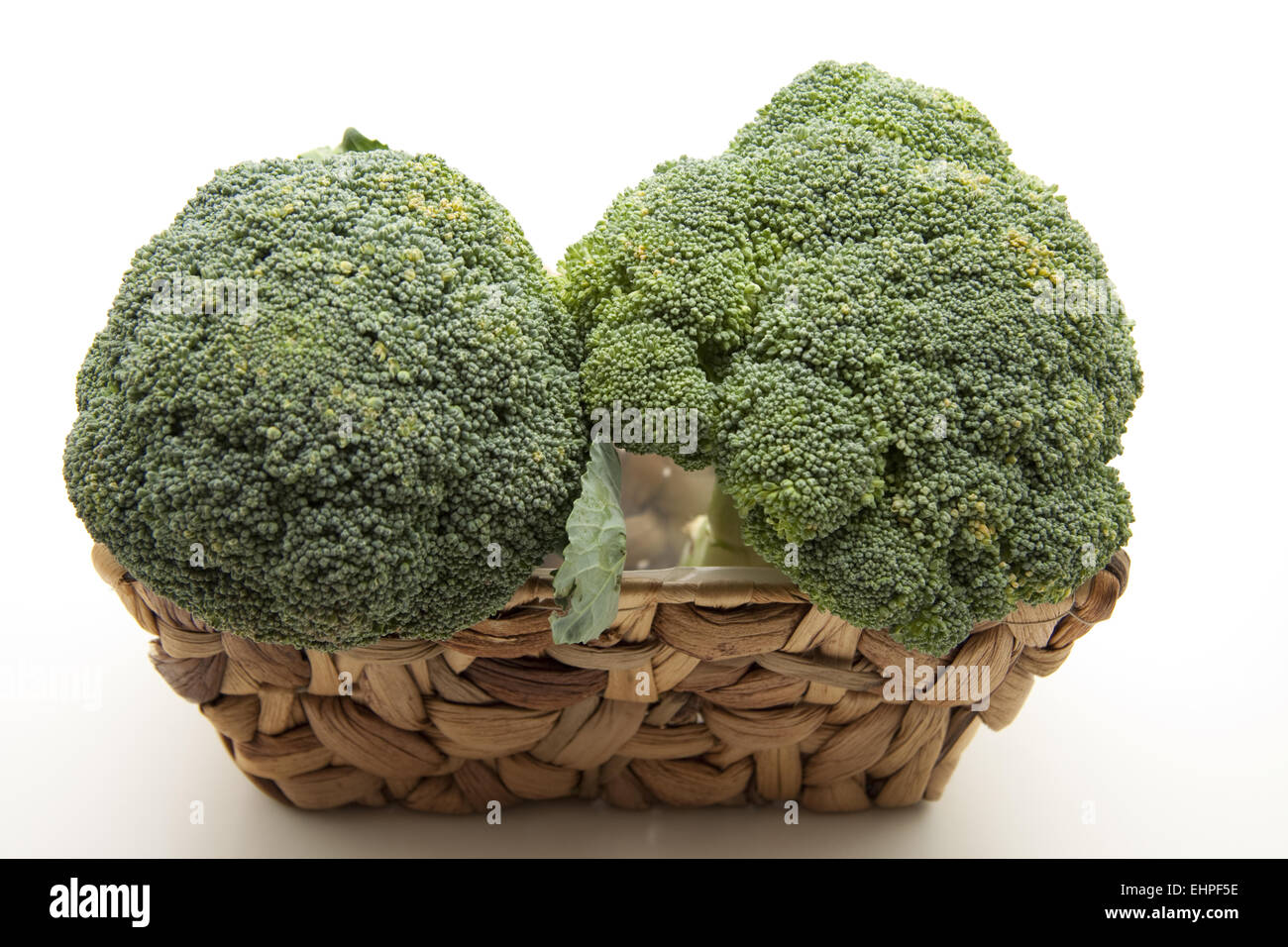 Broccoli freshly in the basket Stock Photo - Alamy
