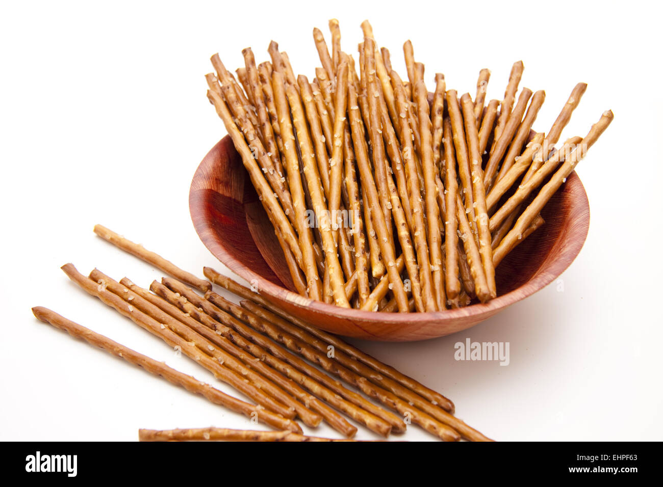 Saltsticks in wooden bowl Stock Photo - Alamy