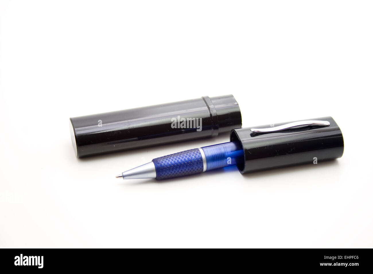 Blue ballpoint pen Stock Photo - Alamy