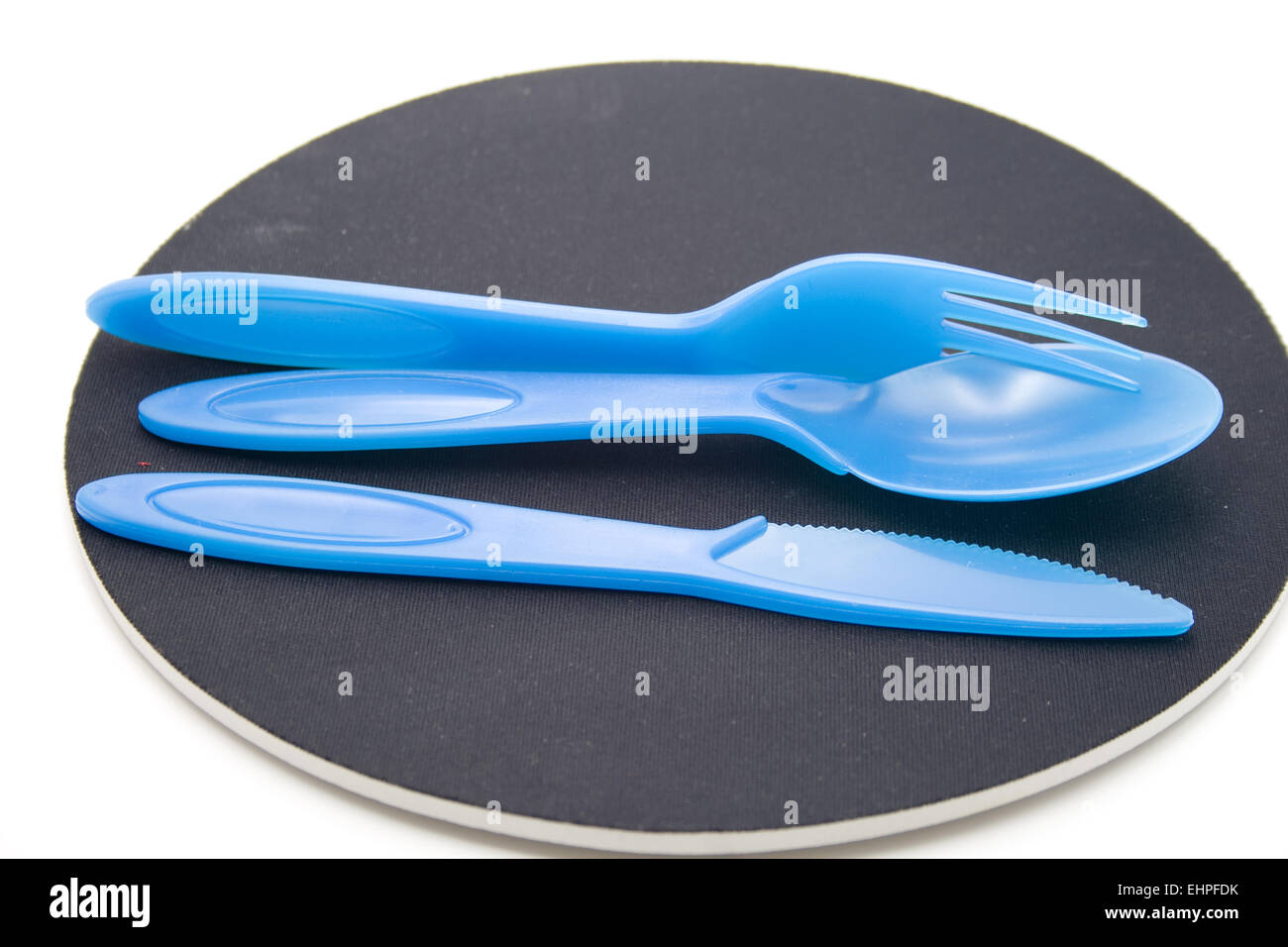 Blue plastic silverware Stock Photo - Alamy