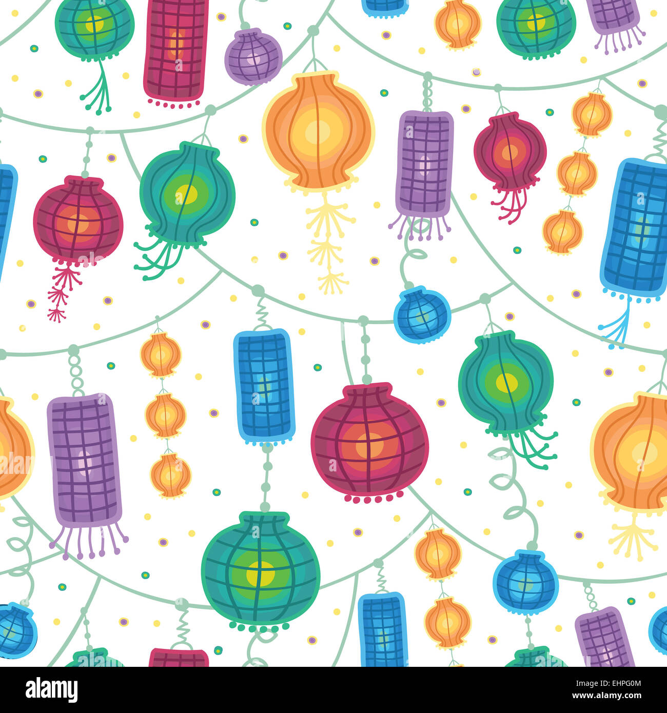 Holiday lanterns seamless pattern background Stock Photo - Alamy