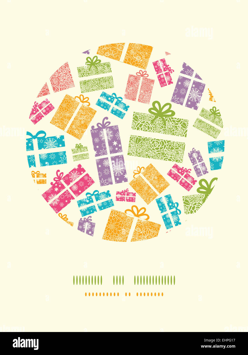 Colorful Textured Gift Boxes Circle Decor Pattern Background Stock ...