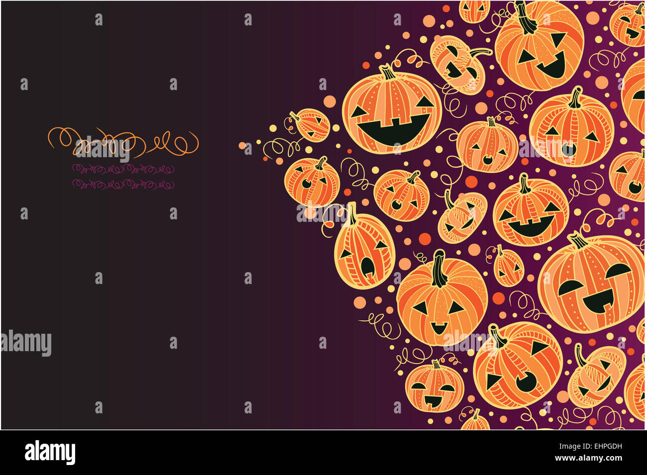 Halloween pumpkins corner decor background Stock Photo - Alamy