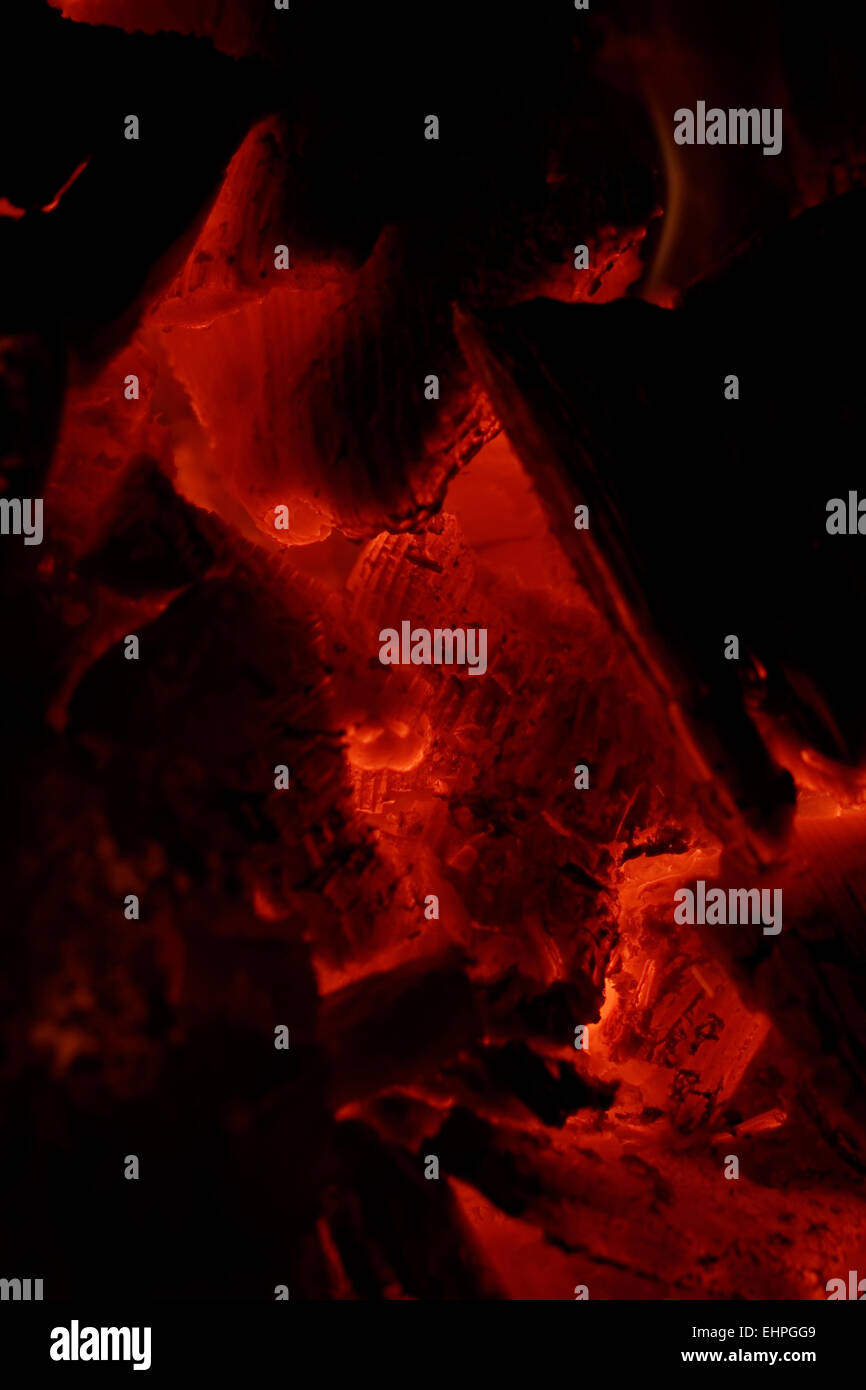 glowing embers in hot red color Stock Photo - Alamy