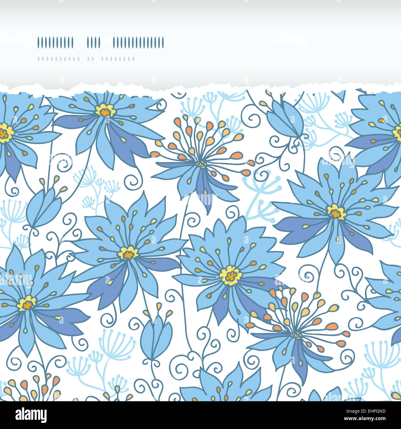 Heavenly flowers horizontal torn seamless pattern background Stock ...