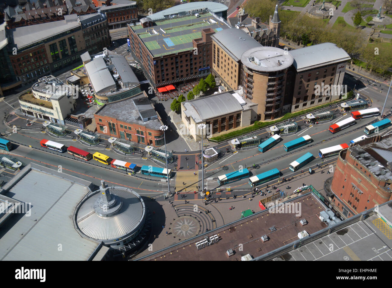 Buses at Queen Square, Liverpool,England Stock Photo - Alamy