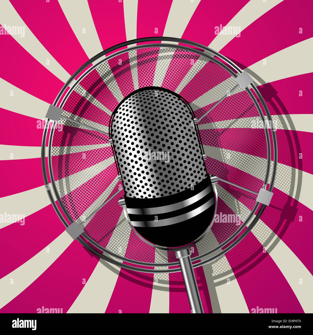 Retro style microphone Stock Photo - Alamy