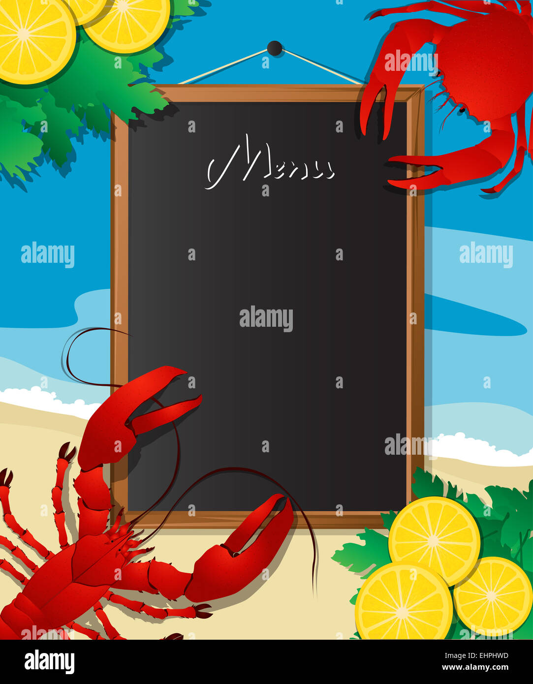 Sea food menu Stock Photo - Alamy