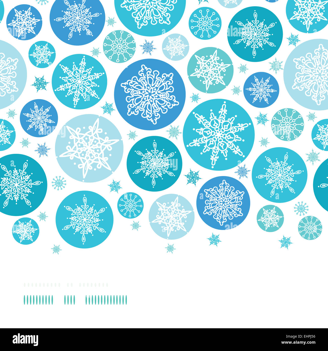 Round Snowflakes Horizontal Border Seamless Pattern Background Stock ...