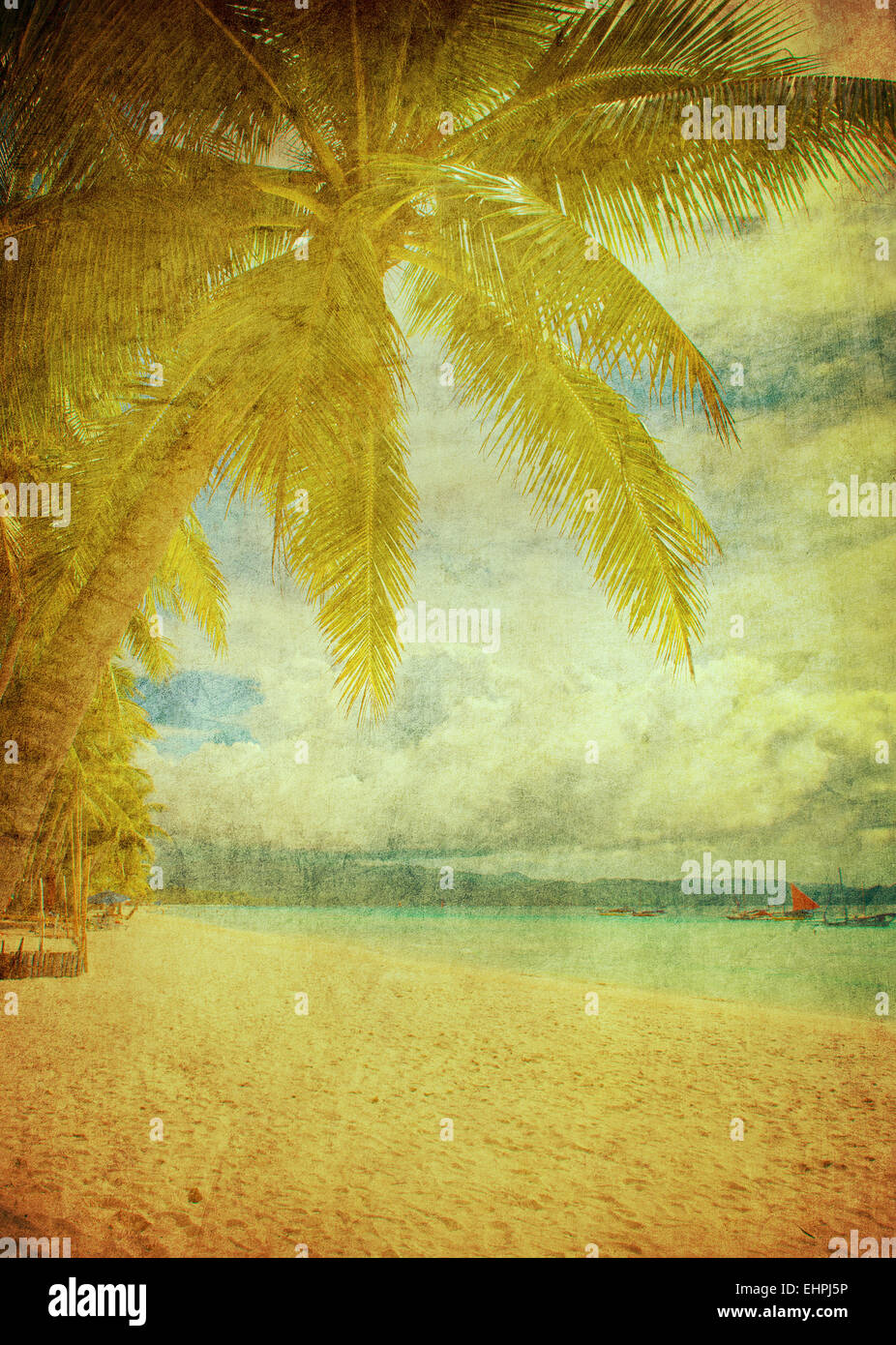 grunge image of tropical beach Stock Photo - Alamy