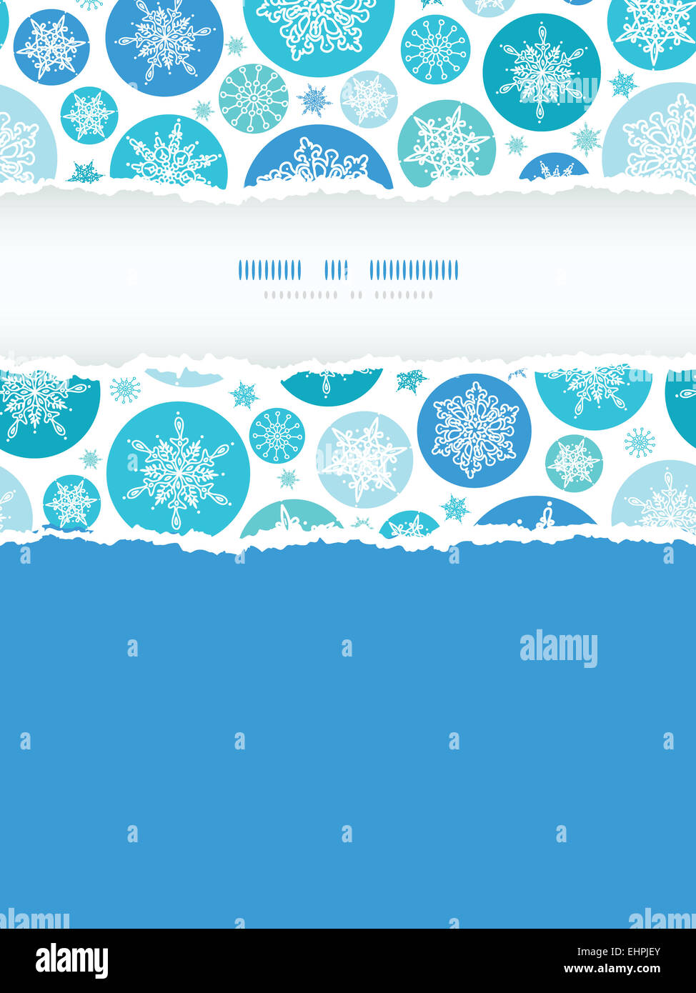 Round Snowflakes Vertical Torn Frame Seamless Pattern Background Stock Photo - Alamy