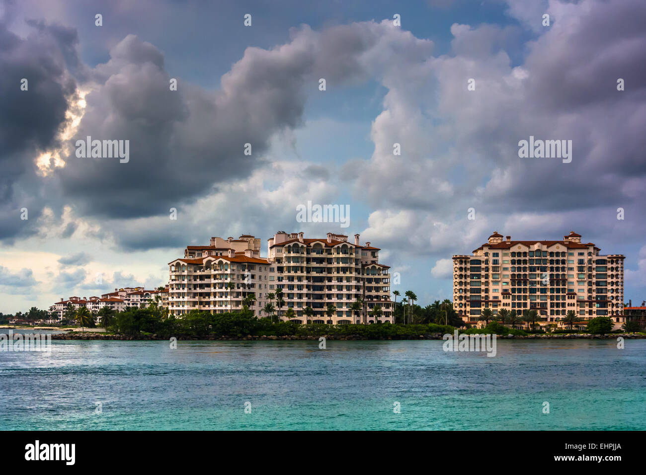 Fisher Island, seen from South Beach, Miami, Florida Stock Photo - Alamy