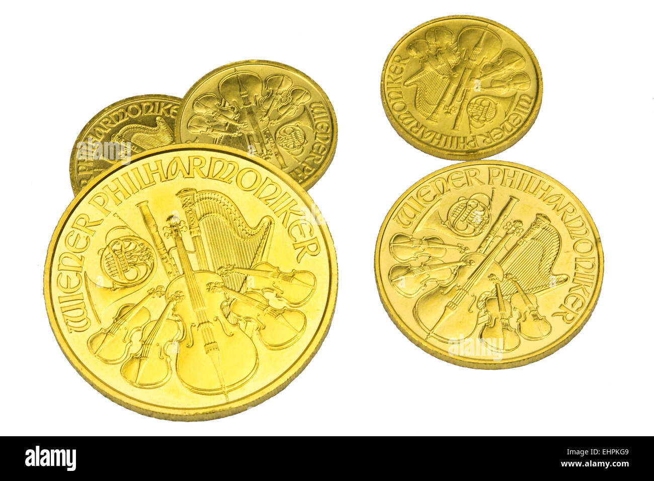 Goldcoins from austria 2 Stock Photo - Alamy