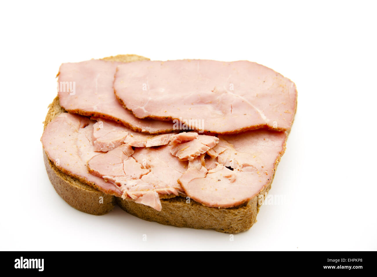 Cattle ham on toast Stock Photo - Alamy