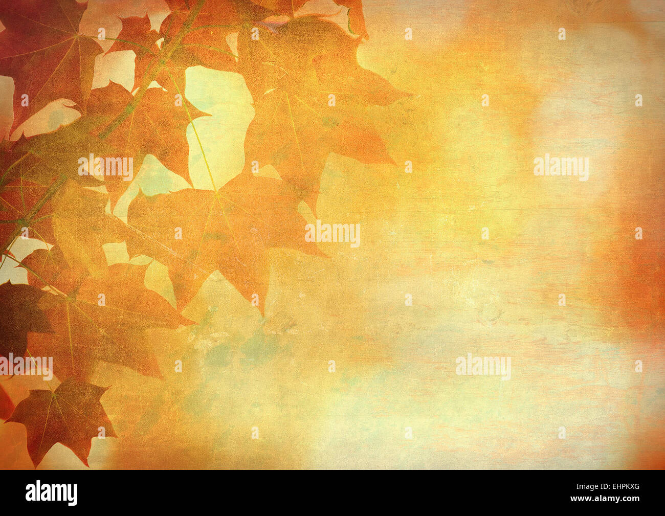 grunge background with autumn leaves Stock Photo - Alamy
