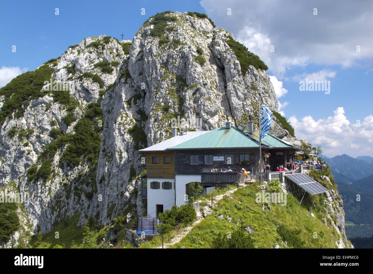 restaurant house in alps mountains, bavaria Stock Photo - Alamy