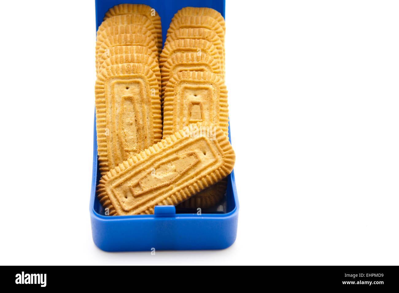 Butter biscuits with plastic box Stock Photo - Alamy