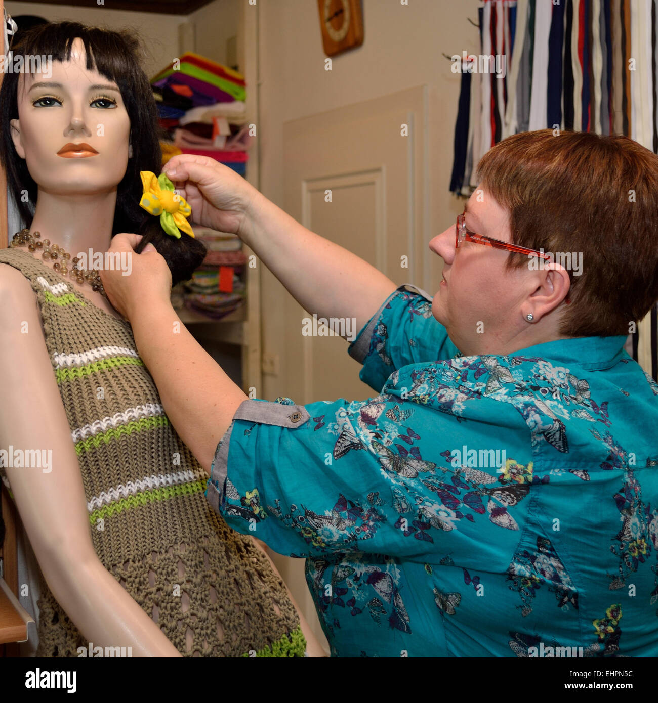 Business woman decorated mannequin Stock Photo - Alamy