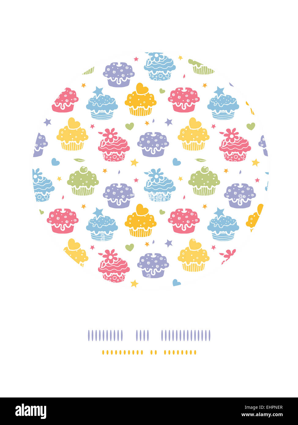 Colorful cupcake party circle decor pattern background Stock Photo - Alamy