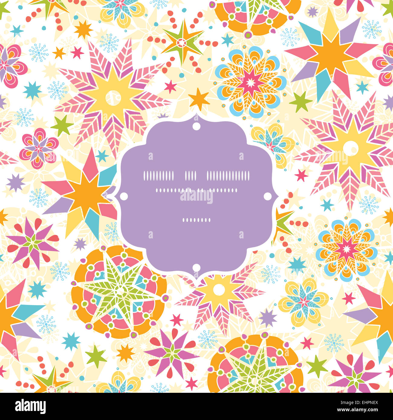 Colorful Christmas Stars Frame Seamless Pattern Background Stock Photo ...