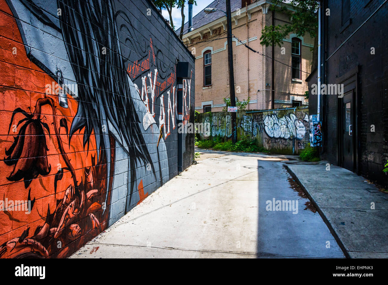 ATLANTA - JUNE 22: Graffiti in an alley in Little Five Points, on June ...