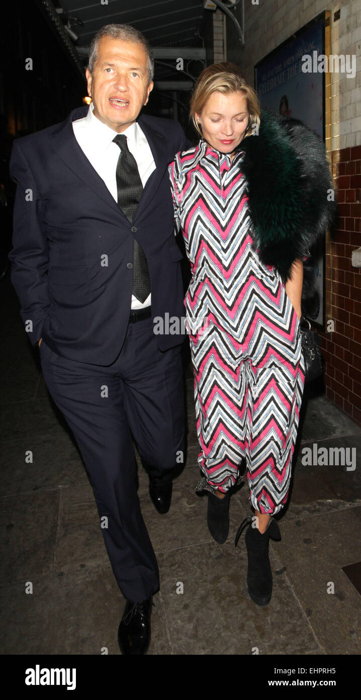 Kate Moss and Mario Testino out celebrating a friends birthday at J ...