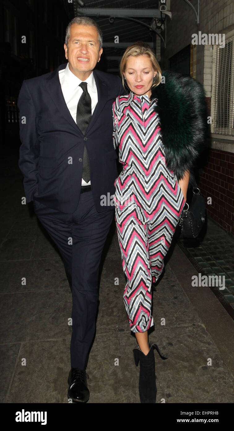Kate Moss and Mario Testino out celebrating a friends birthday at J ...