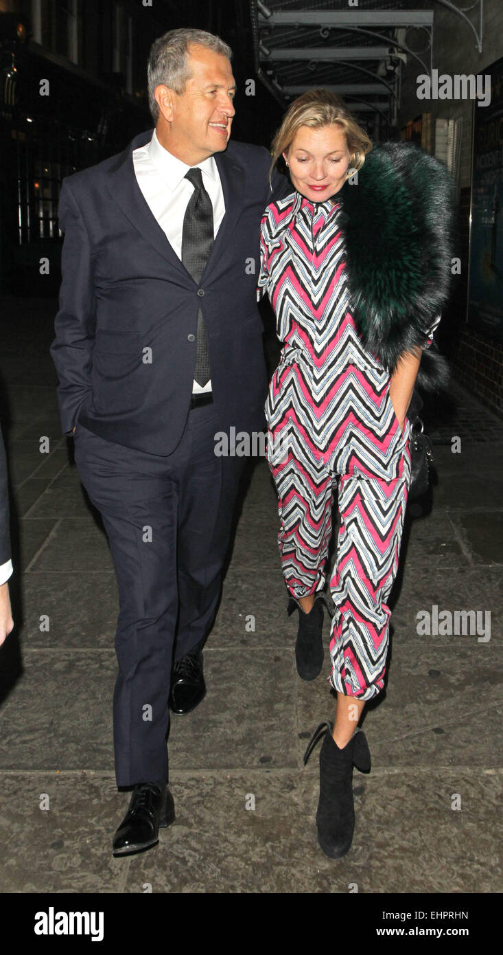 Kate Moss and Mario Testino out celebrating a friends birthday at J ...