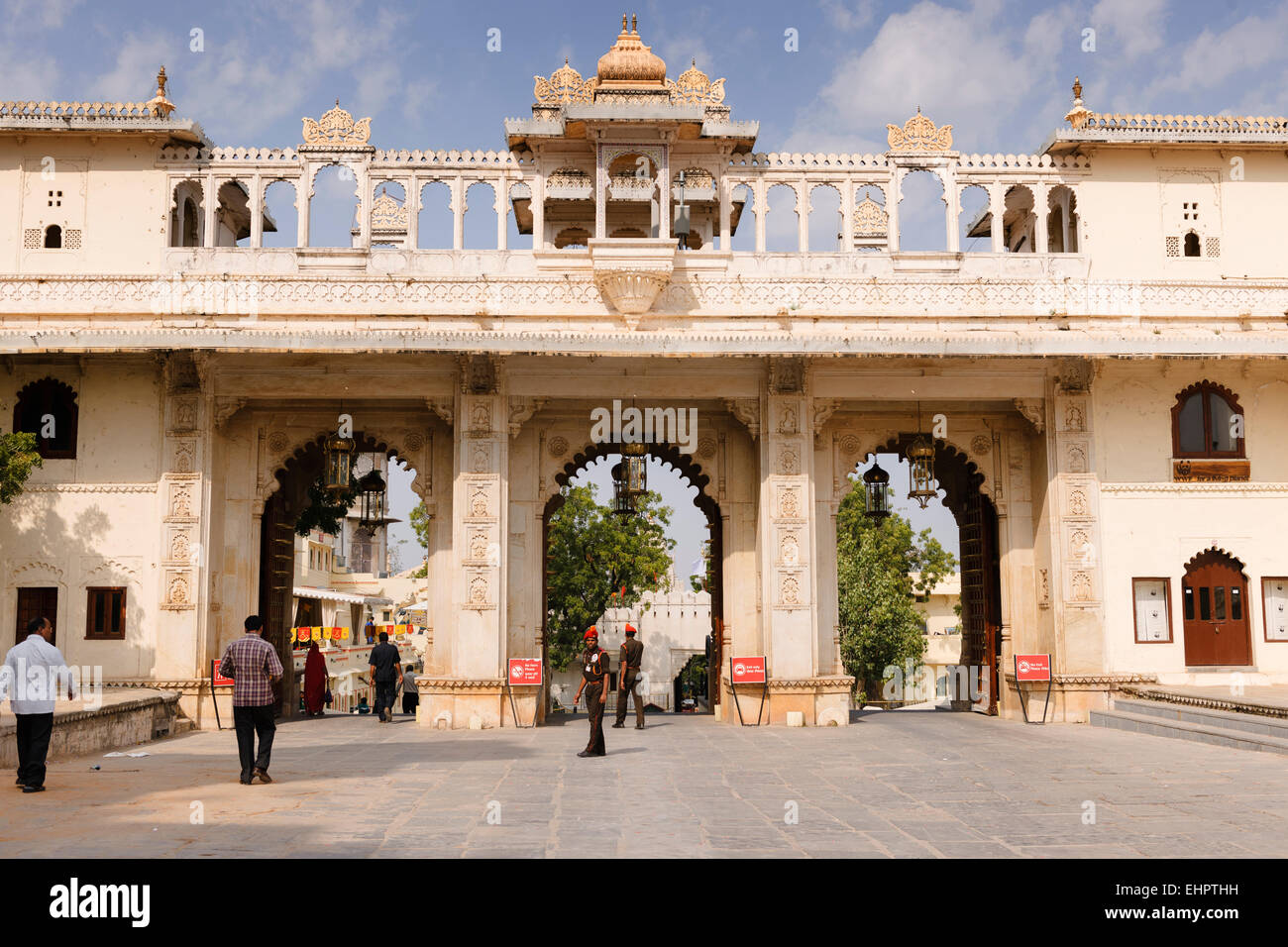 The gates to the Udaipur City Palace and Museum Stock Photo - Alamy