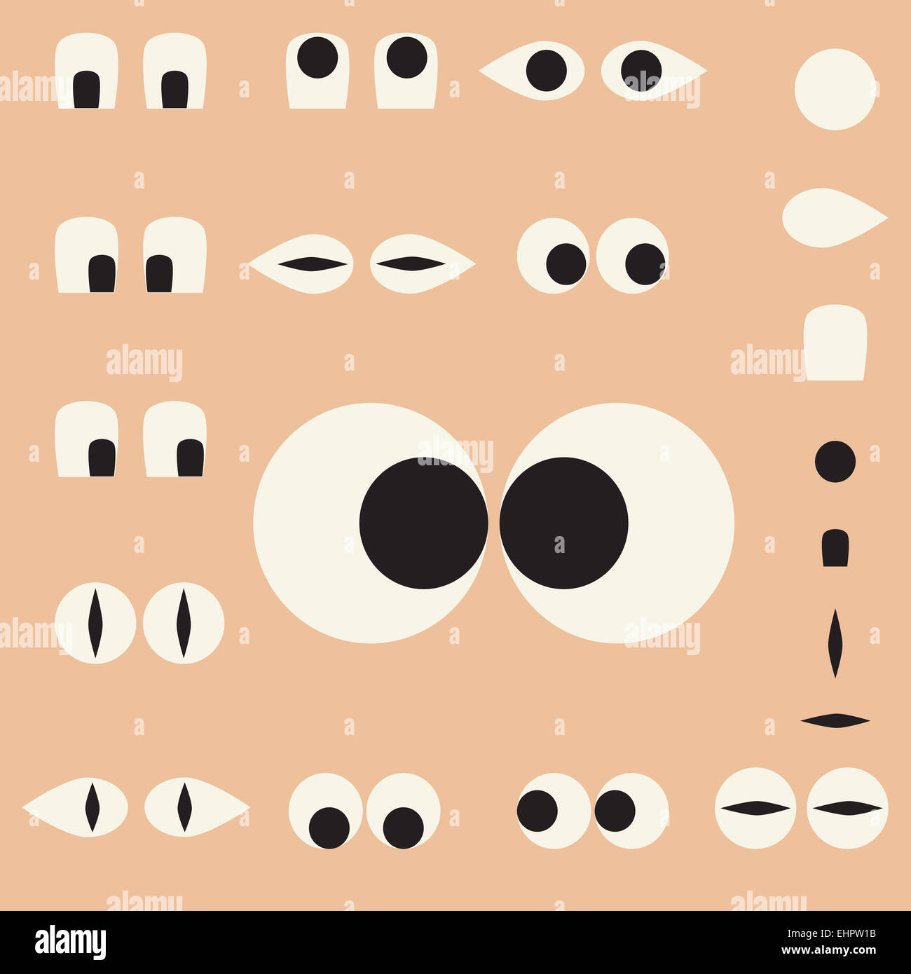 Set of cartoon eyes for the characters Stock Photo - Alamy