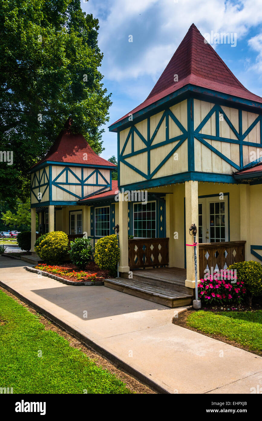 Red-roofed building in Helen, Georgia Stock Photo - Alamy