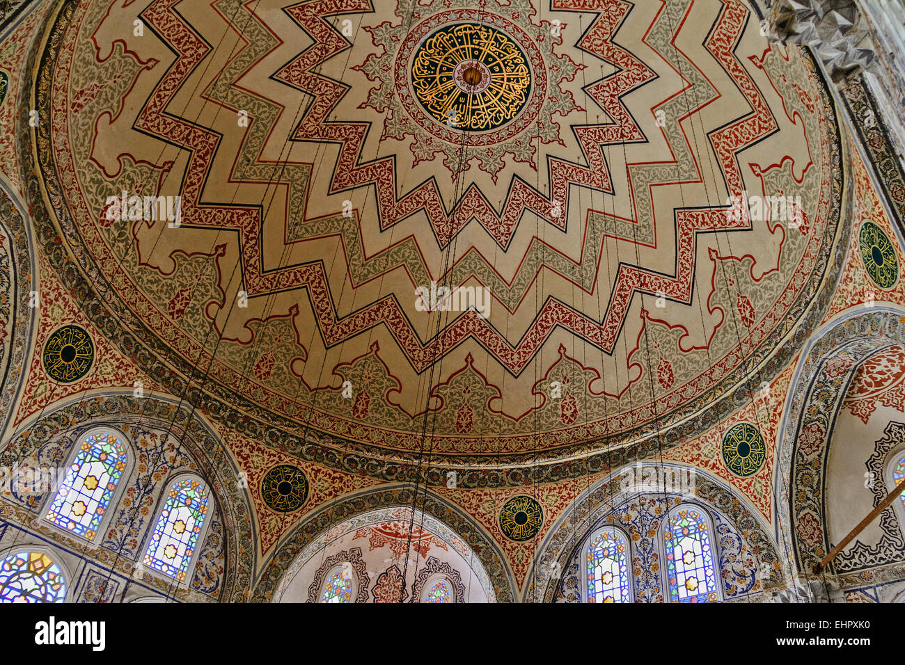 Roof Inside Blue Mosque Istanbul Turkey Stock Photo - Alamy