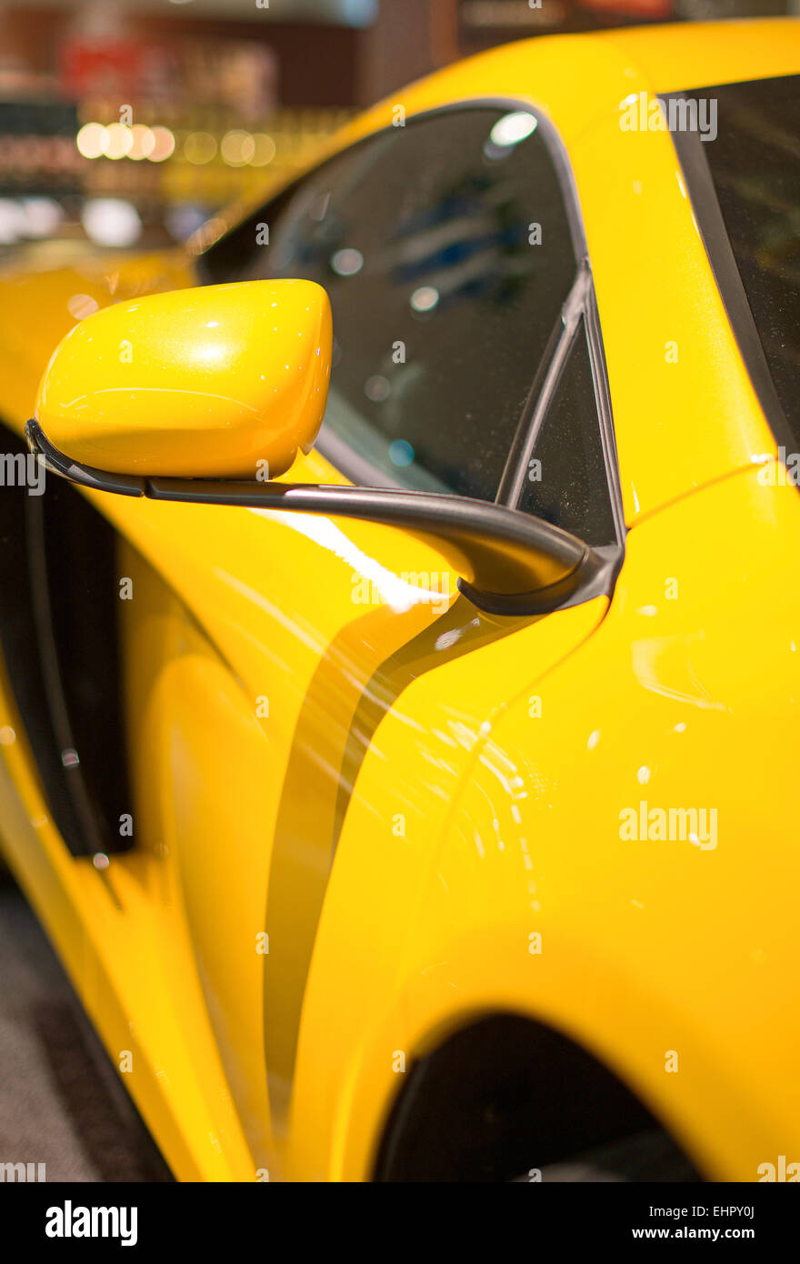 Part of yellow sports car model Stock Photo - Alamy