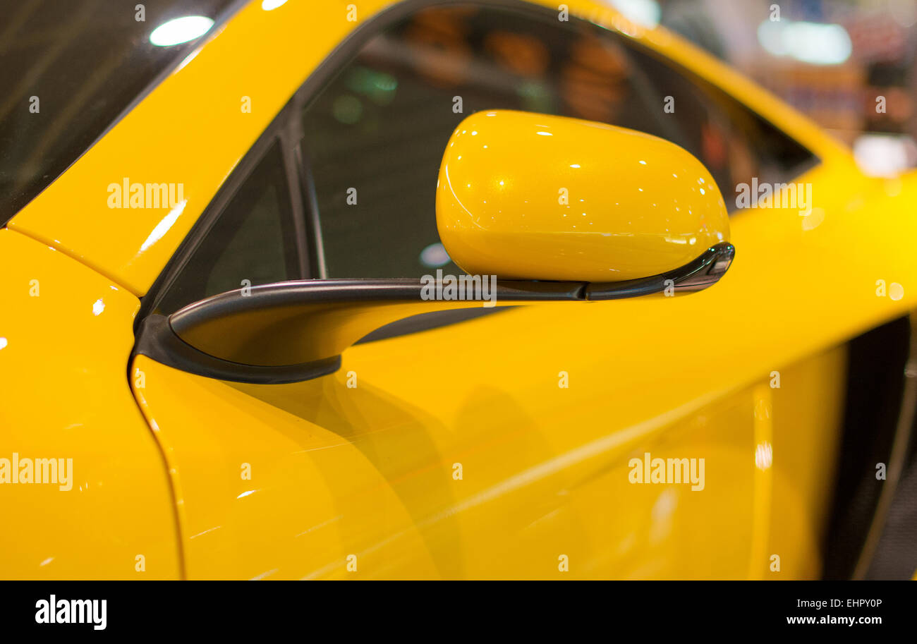Part of yellow sports car model Stock Photo - Alamy