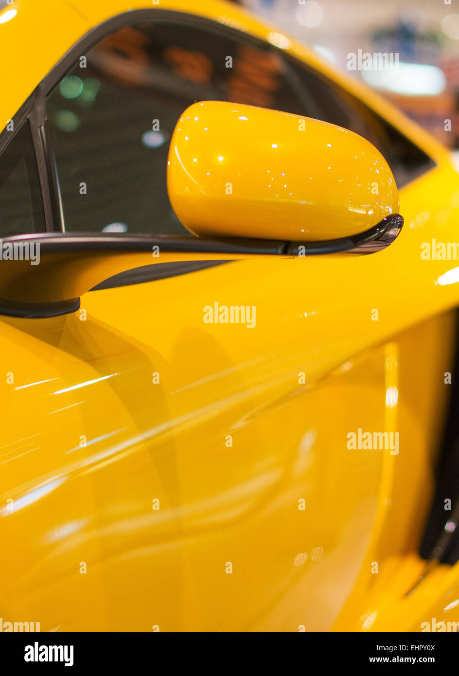 Part of yellow sports car model Stock Photo - Alamy