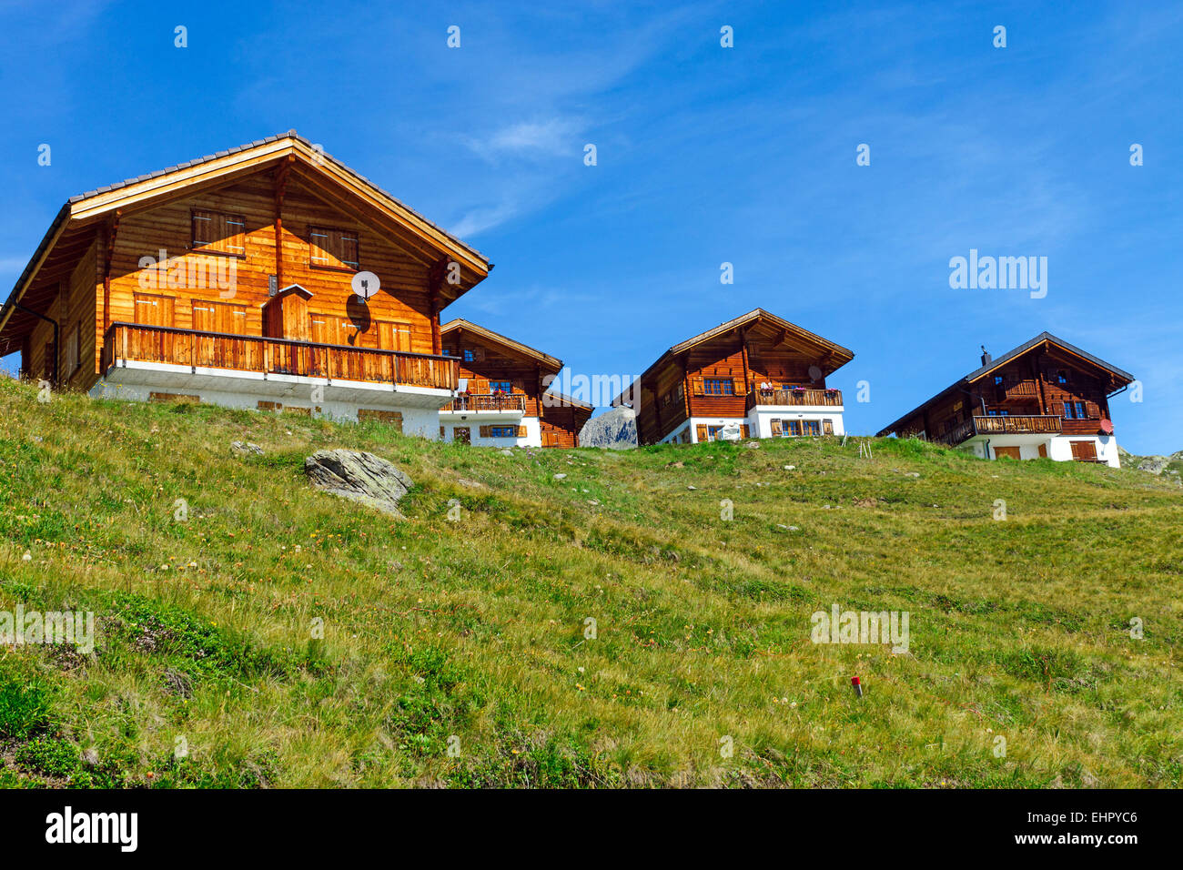 Wooden houses in the alps Stock Photo - Alamy