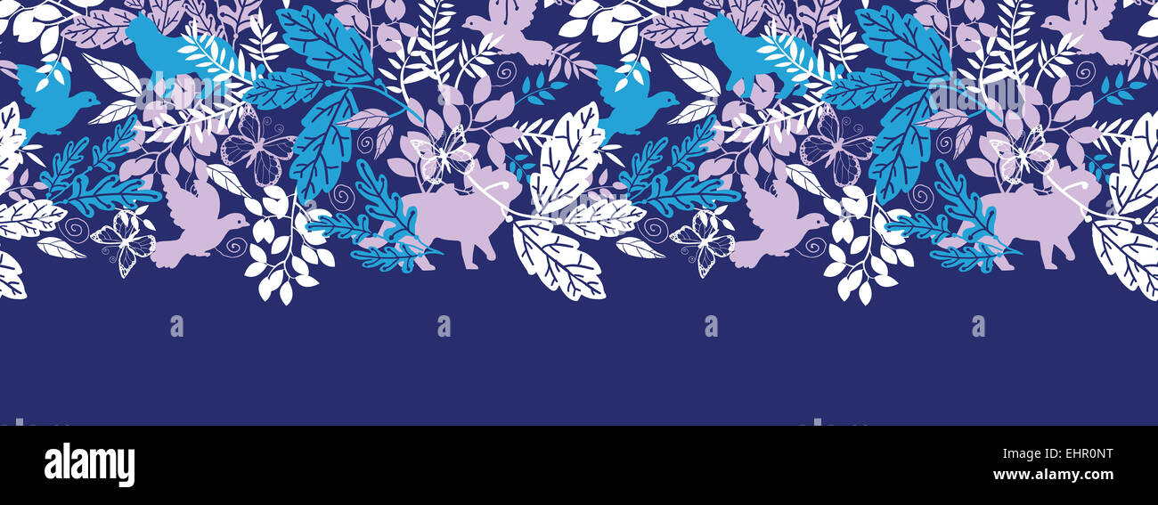 Animals in the forest silhouettes horizontal seamless pattern ...