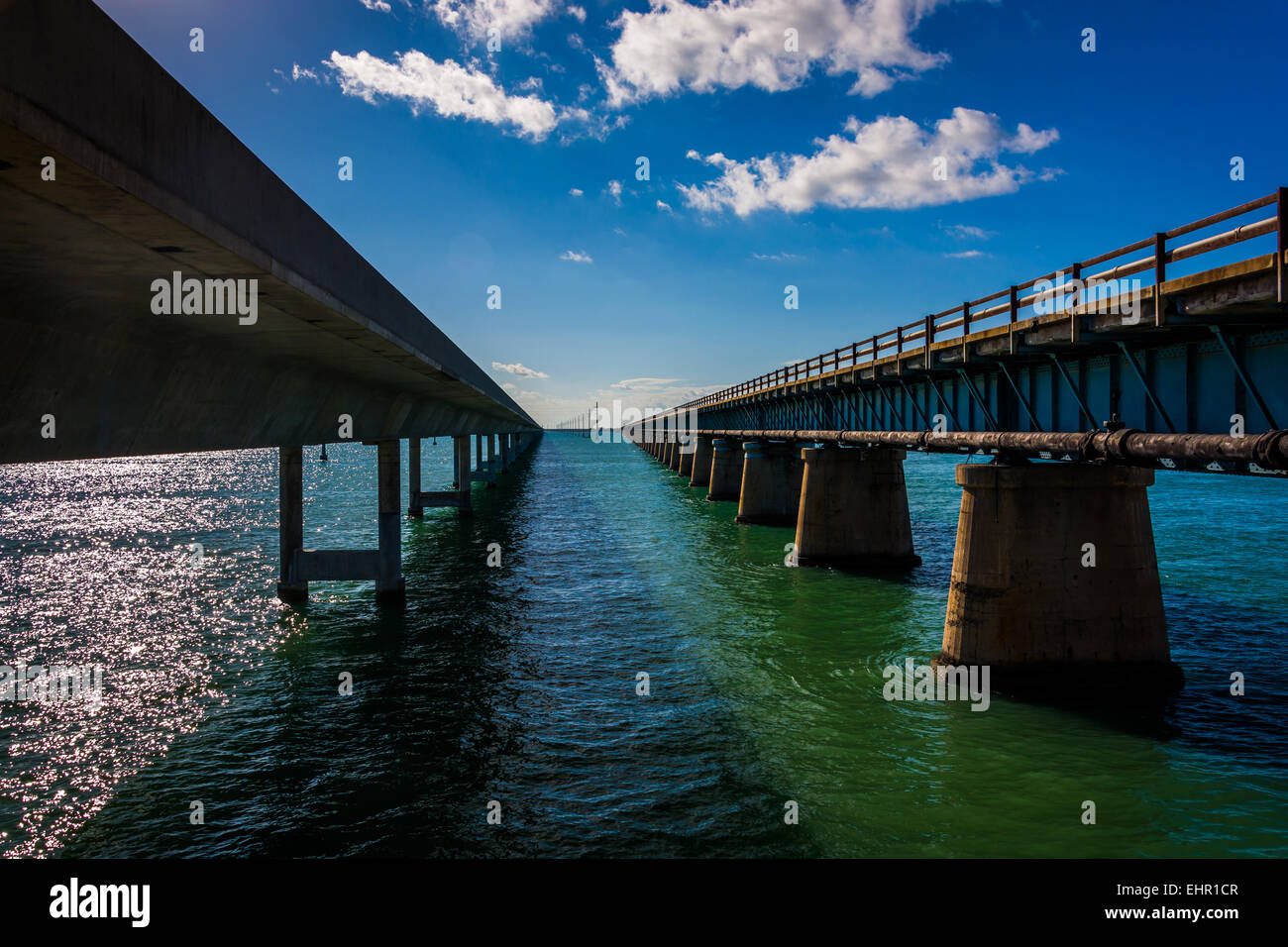 The Seven Mile Bridge, on Overseas Highway in Marathon, Florida Stock ...