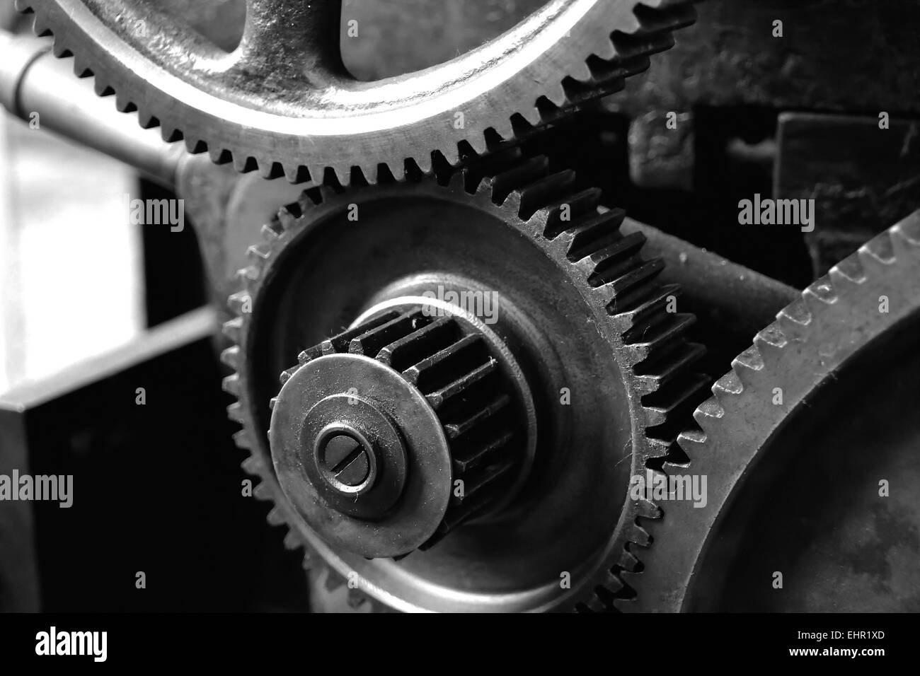 Gears of an old machine Stock Photo - Alamy