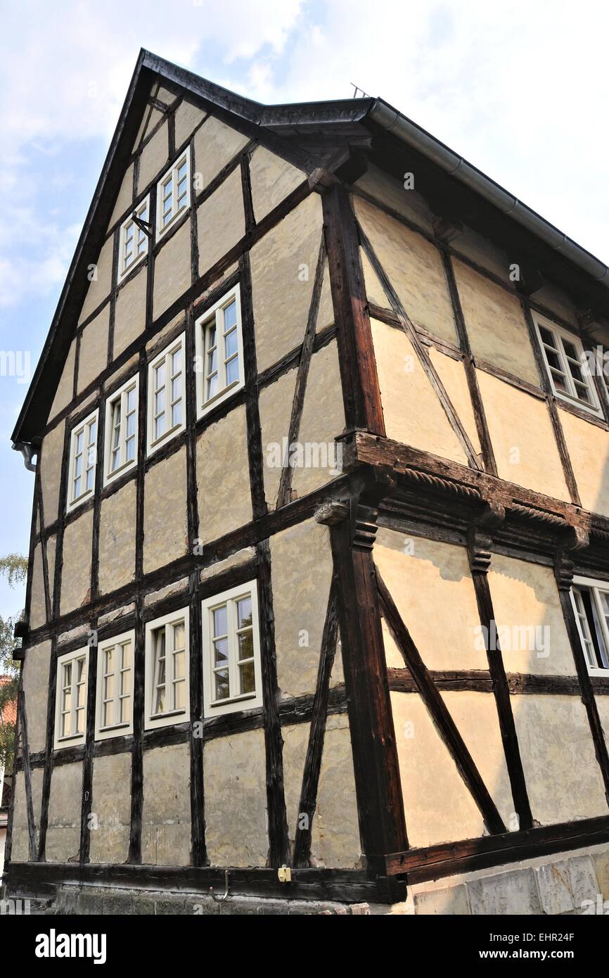 Half-timbered house in Quedlinburg Stock Photo - Alamy