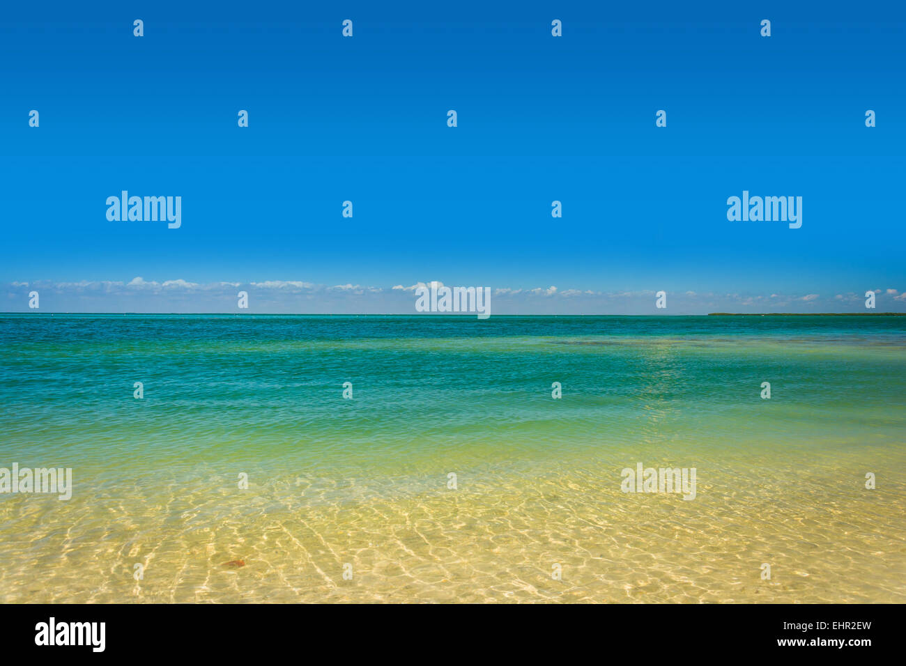 Turquoise waters in the Gulf of Mexico, seen from Islamorada, in the ...