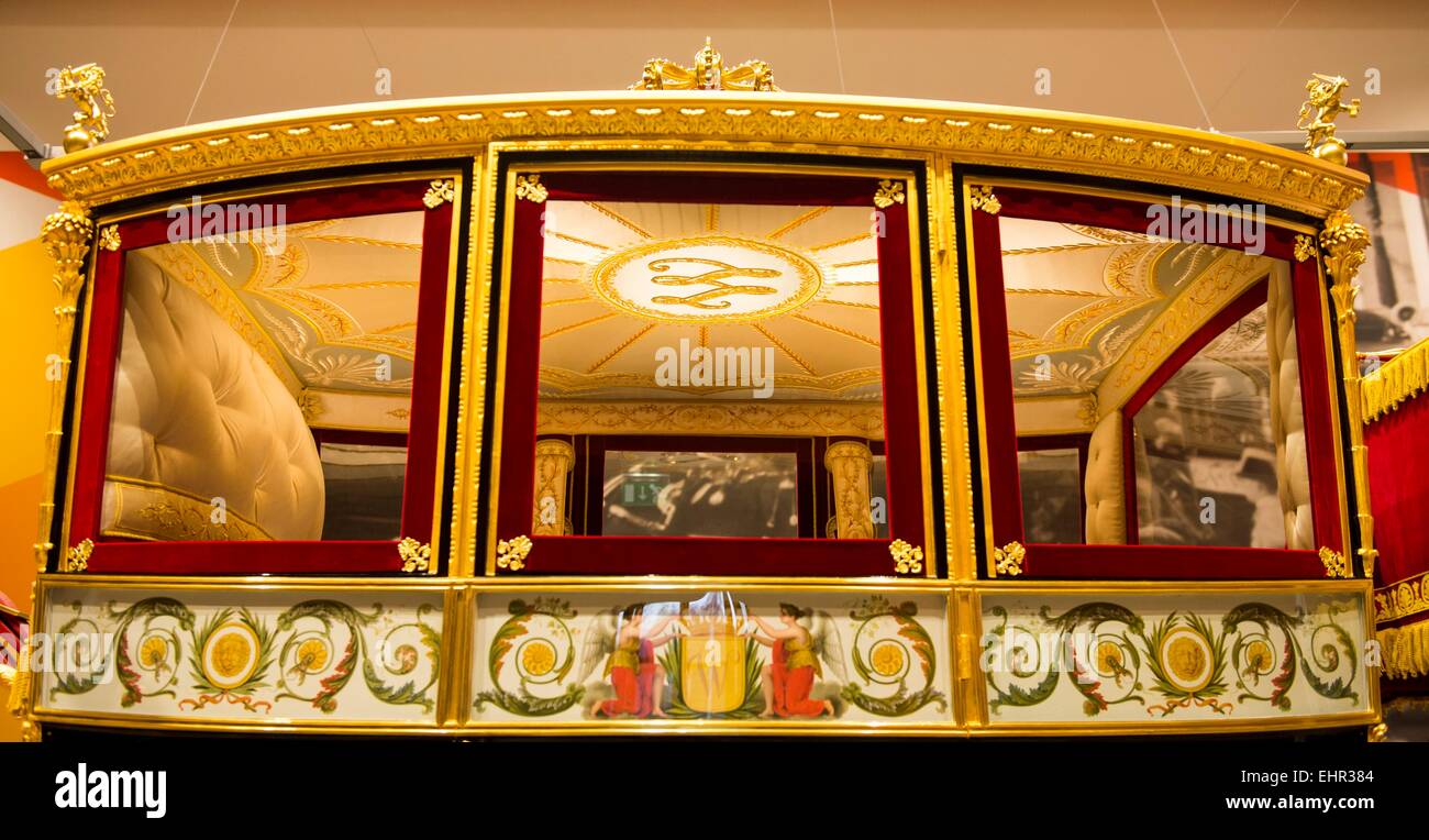 The restored Glass Coach at the Louwman Museum in The Hague, The ...