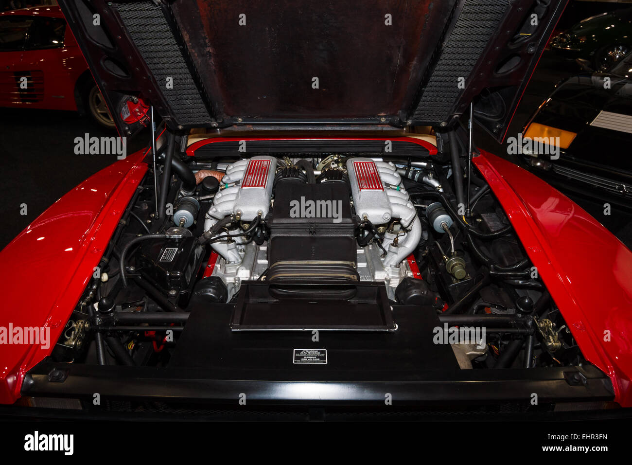 Engine of a sports car Ferrari Testarossa (Type F110 Stock Photo - Alamy