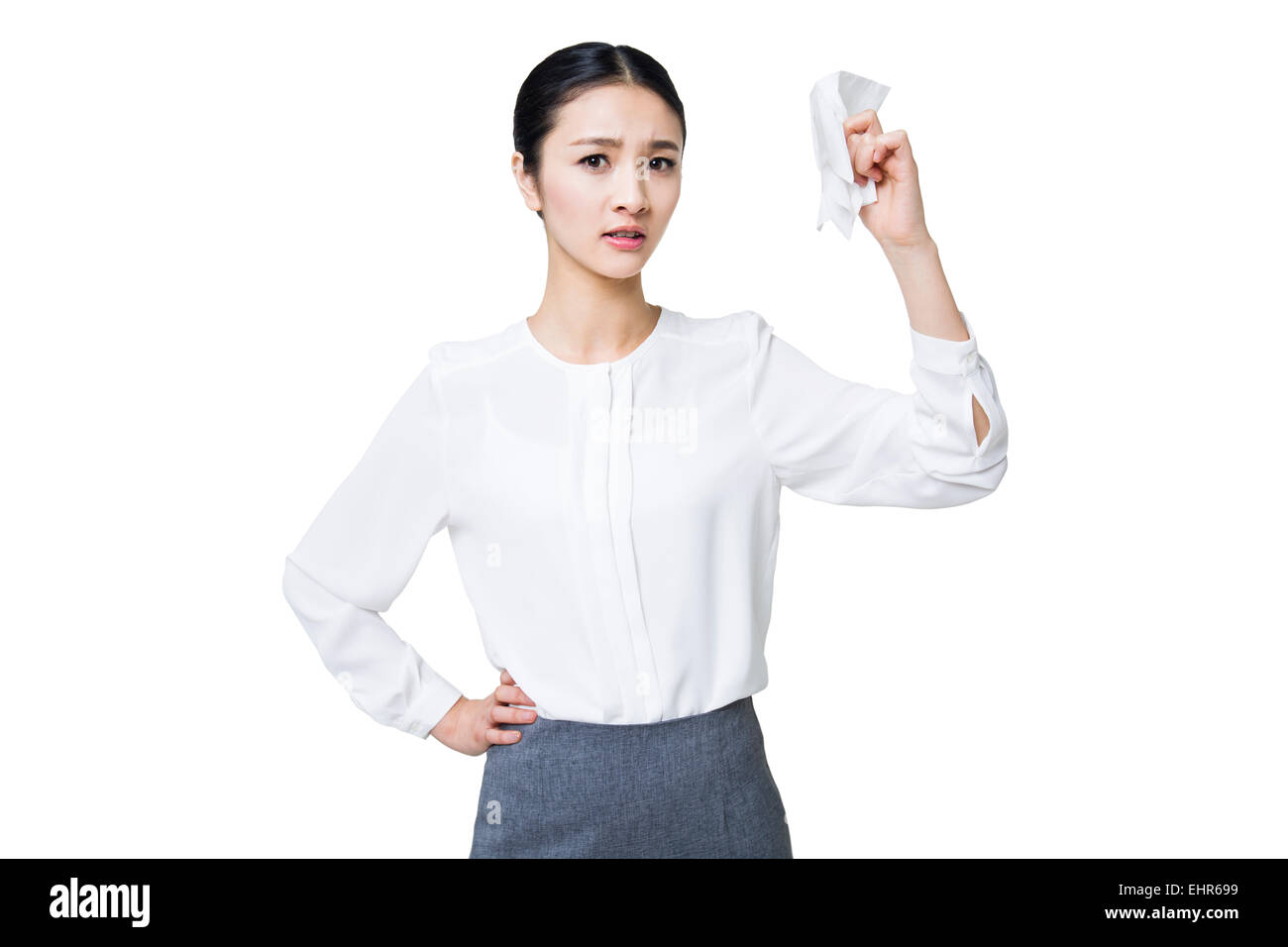 Young woman wiping sweat Stock Photo - Alamy